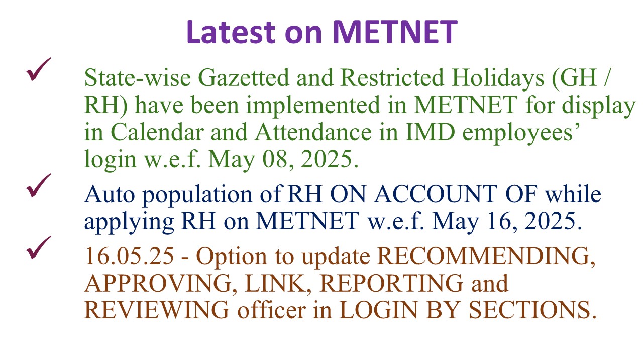 METNET : An e-Governance Intra-IMD Portal
